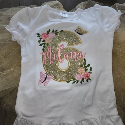 Golden Birthday Shirt Gold Glitter Floral Flowers Roses Gold Coral ...