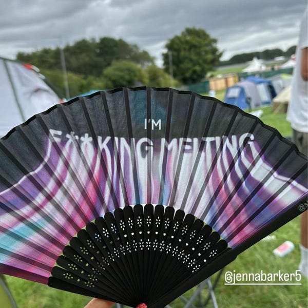 Hot as Hell Funky Fan - Red and Black Flame Text Bamboo Foldable Hand ...