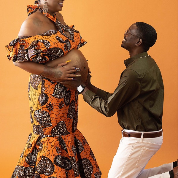 African 2 Piece Maternity Outfit, African Pregnancy Outfit, African ...