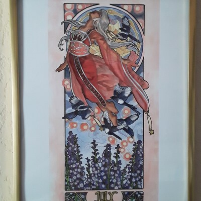 Art Print Lady of October Goddess With Will-o-the-wisps - Etsy