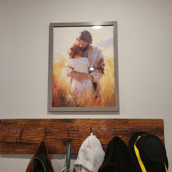 Holy Embrace Oil Painting Print, Jesus Portrait, Jesus Print, Jesus ...