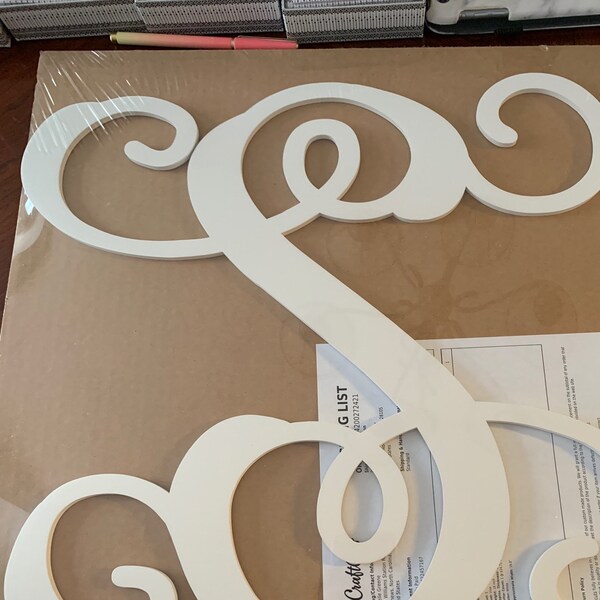 Painted Script Wood Letter | Painted Monogram | Large Painted Monogram ...