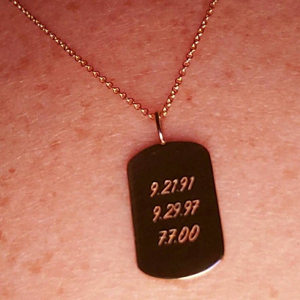 Gold Handwritten ID Charm, 9K 14K 18K Yellow Gold Necklace, Engraved ID ...