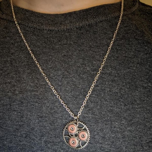 Unisex Mixed Metal Gear Engineer Pendant / Steampunk Found Object ...