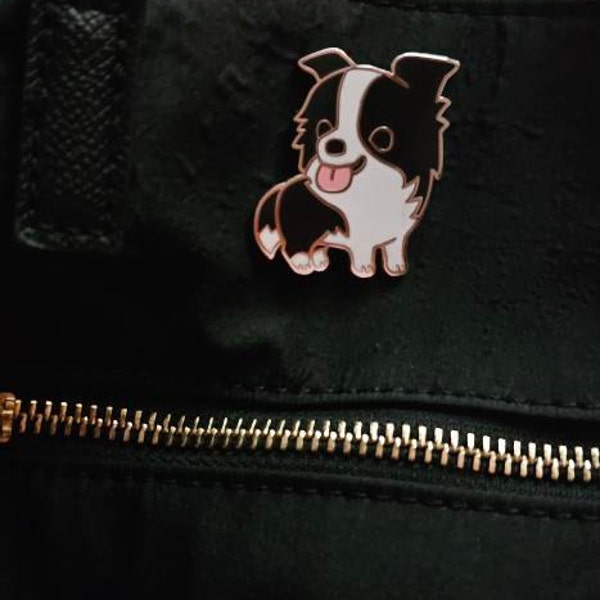 Border Collie (black and White) Pin - Etsy