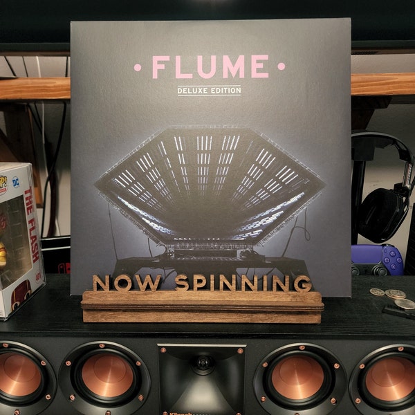 Now Spinning Vinyl Record Stand | LP | Wooden Tabletop Record Display ...