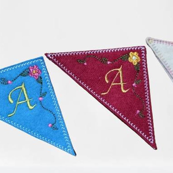 Floral Corner Bookmark Satin Stitch, Digital Files, Machine Embroidery ...