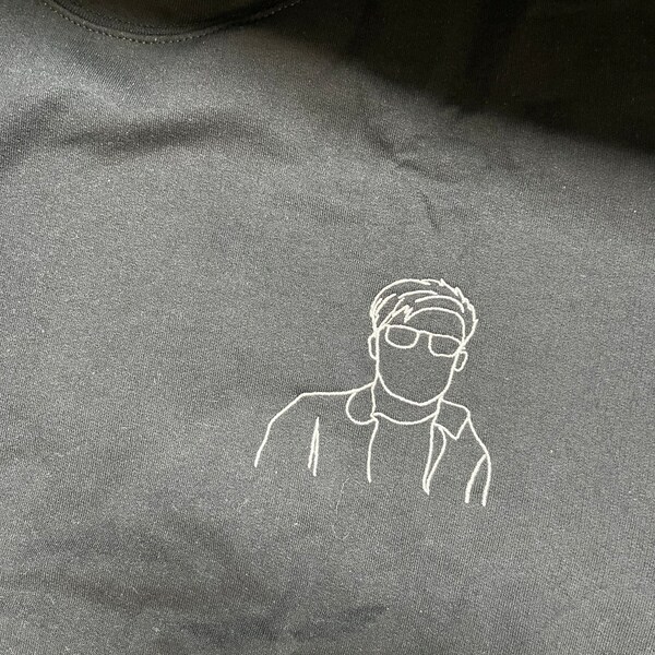 Embroidered|custom Outline From Photo, Photo Outline Sweatshirt ...