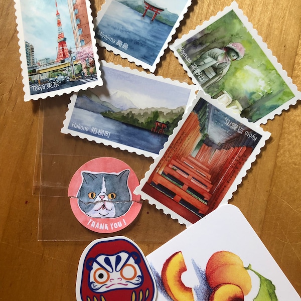 Kyoto Fushimi Inari Shrine - Stamp Glossy Vinyl Sticker - Japan ...