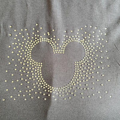 Rhinestone Hot Fix AB / Clear Iron on Crystal Diamante Patch 'CHEER BOW ...