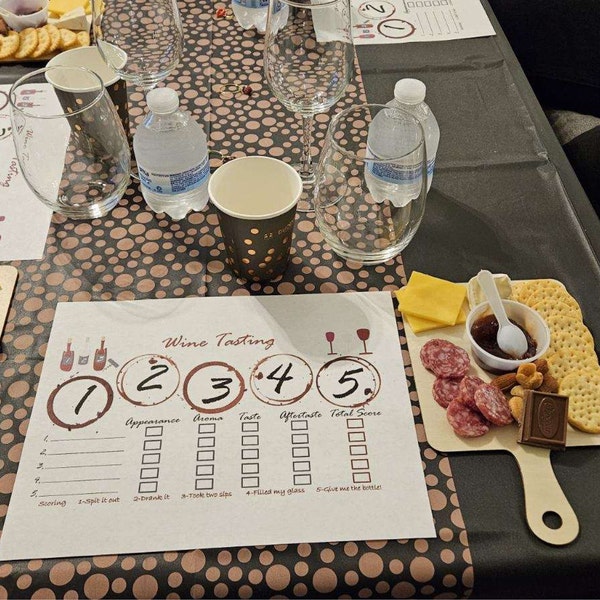Customized Blind Wine Tasting Placemat Scorecard, Wine Tasting Card ... Customized Blind Wine Tasting Placemat Scorecard, Wine Tasting Card ...