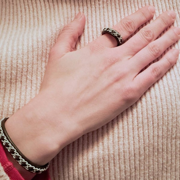 Sami Bracelet TRYM Handmade in Sweden Saami Armband Braided in Pewter ...