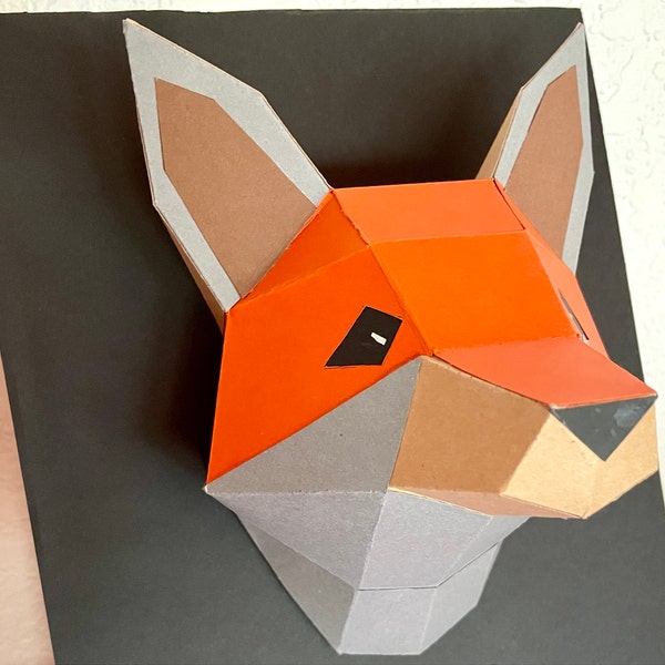 Plantilla PDF Fox Papercraft / Low Poly / Fox Paper / Fox Head / Fox ...
