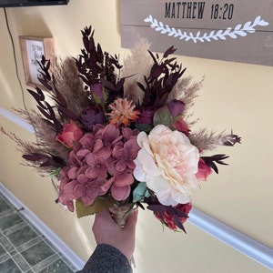 Rustic Boho Wedding Bouquetartificial Faux Flowers Home | Etsy