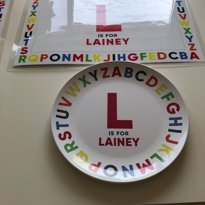 Personalized Alphabet Plate Set for Kids Cute ABC Themed Plate for ...