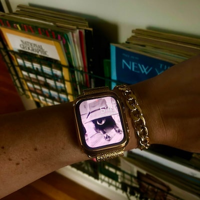 Gold Chain Link Bracelet for Apple Watch 38 40 41 42 44 45mm Gold Wrap ...