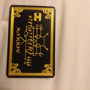 Obey Me Mammon goldie Credit Card - Etsy