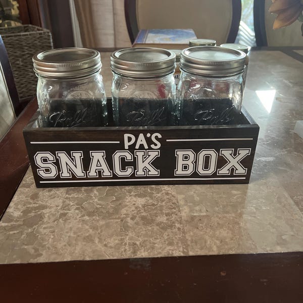 Personalized Wooden Snack Candy Box for Grandpa, Dad's Snack Box ...