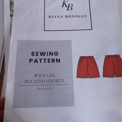 Wide Pleated Shorts high Waisted Digital PDF Sewing Pattern - Etsy