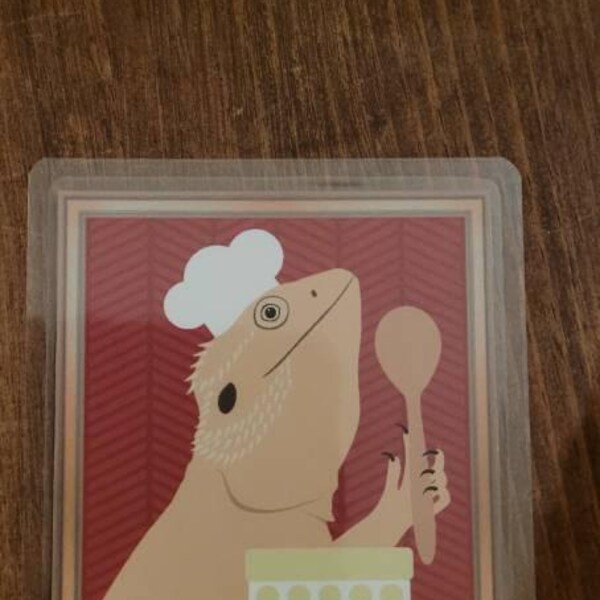 Bearded Dragon Baker 3x4 Tank Decor - Bearded Dragon Gifts - Lizard Art ...