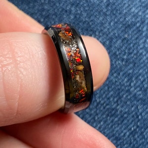Meteorite Ring Meteorite Opal Ring Colorful Meteorite Ring | Etsy