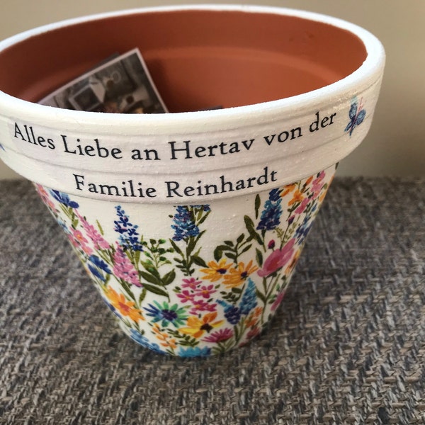 Mum Plant Pot for Inside or Out Decoupaged, Mother’s Day , Garden Gifts ...