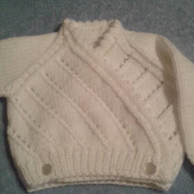 Easy Knit Baby Jacket Cardigan Sweater Boots Swiss Darn Motif Jumper ...