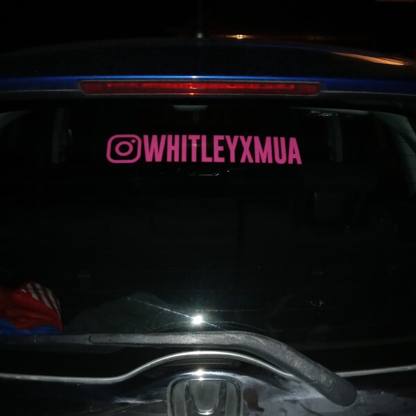 Custom IG Handle Decal. Social Media Handle Decals for Your Car or ...