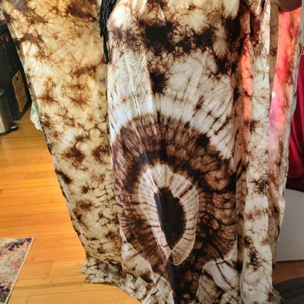 Nigerian Adire Silk Tunic, African Fabric Bubu , Nigerian Women Party ...