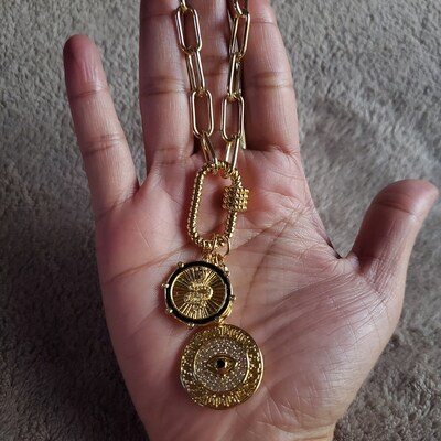 Gold Coin Necklace-multi Link Chain Necklace-reproduction Vintage ...