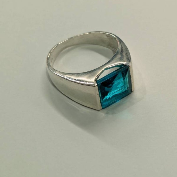 Blue Sapphire Ring for Men, Birthday Gift Ring, Wedding Ring, Statement ...