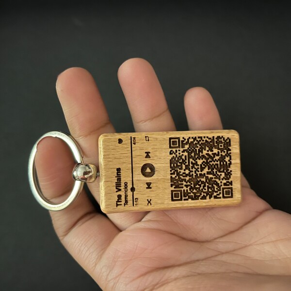 Scannable Song Keychain, Scannable Music Code Keychain, QR Code ...