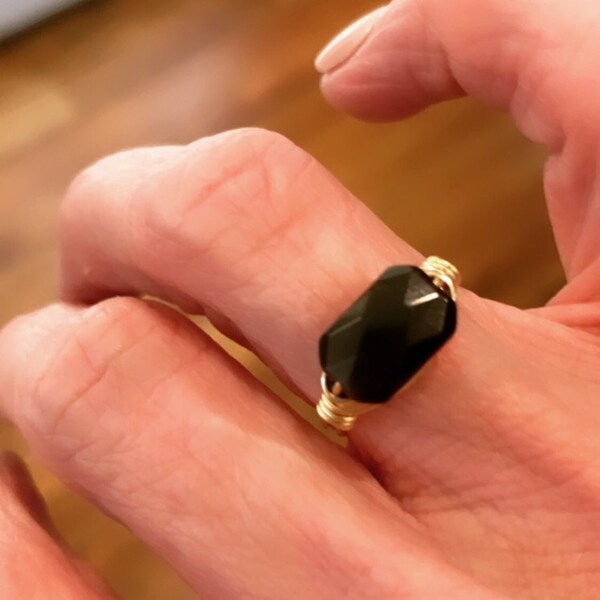 Rainbow Obsidian Ring-sterling Silver, Yellow or Rose Gold Filled Wire ...