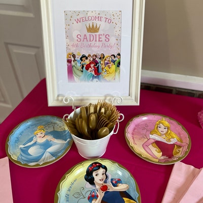 Princess Birthday Sign, Princess Sign, Princess Party Sign, Disney ...