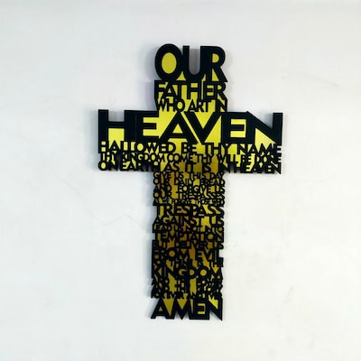 Lord's Prayer Lasercut Cross File. Our Father Cross Svg Lord's Prayer ...