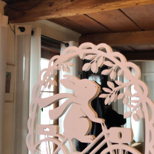 Oval Rabbit Scene Papercut Template Machine Cut Cricut Silhouette Svg ...