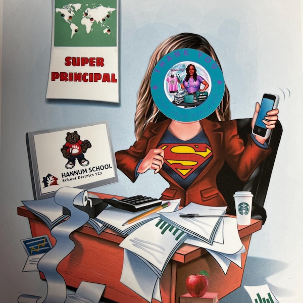 Cartoon Principal Portrait, Principal Gift, Personalized Principal ...