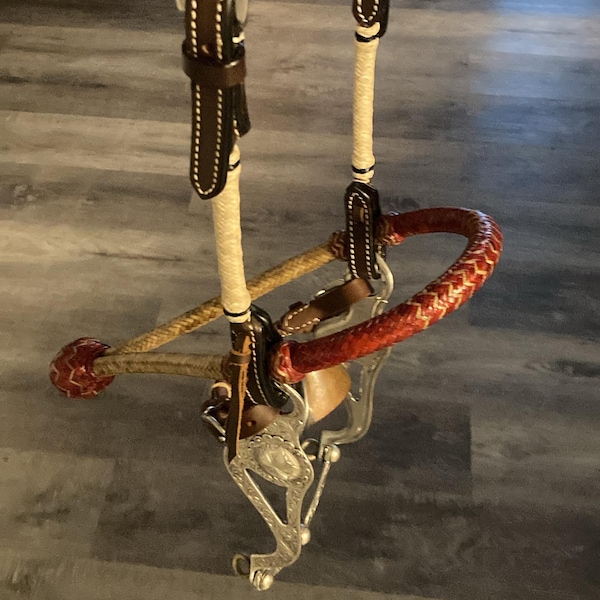 Handmade Bosal Set, 40 Plaits Rawhide Natural & Black Bosal Set, Bosal ...