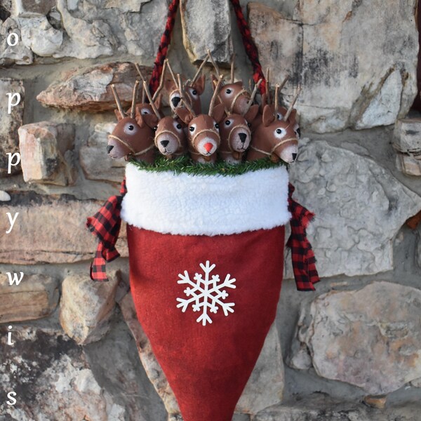 Primitive Deer Epattern Pattern Christmas Doll Reindeer Instant ...