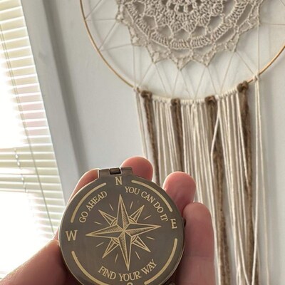 Personalized Brass Compass Birthday Gift for Husband, Wedding Gift ...