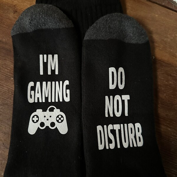 Gaming Socks, Gift for Him, Dad Socks, Gamer, Do Not Disturb Socks ...