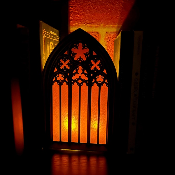Gothic Cathedral Window Book Nook With Lights - 1 Large - Etsy