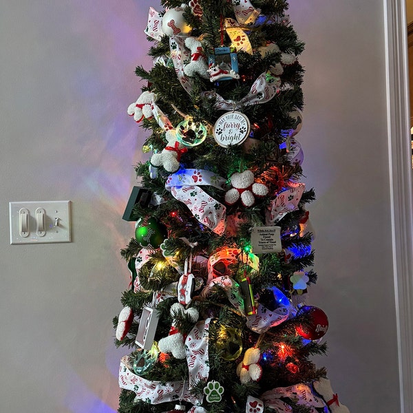 Dog Tree Topper Personalized With Paw Prints and Name or Words - Custom ...