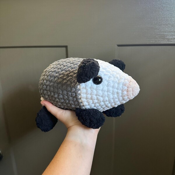 Crochet Possum Pattern NO SEW Opossum Laying Down Sploot Regular Size ...