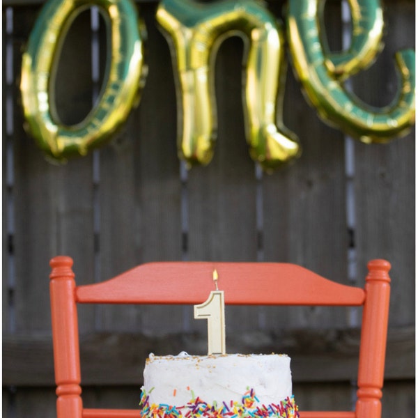 One Gold Balloon / First Birthday / Cake Smash Prop / Birthday Balloons ...