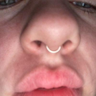 SEPTUM RING Seamless Nose Ring Hoop Gold Septum Piercing Rose Gold ...