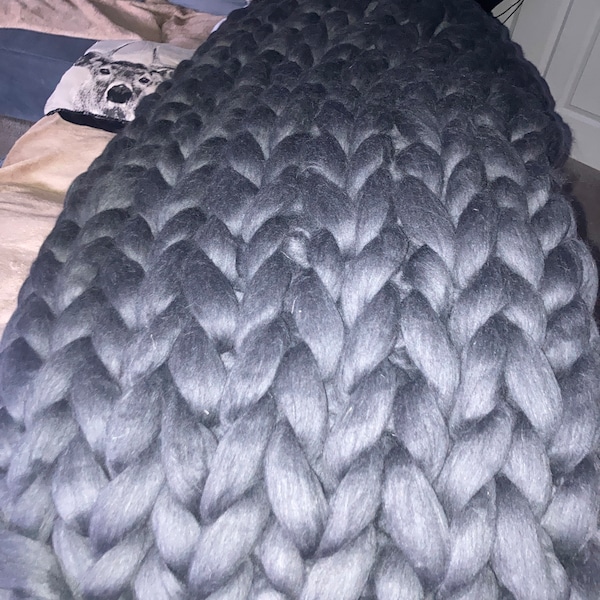 Giant 100% Merino Wool Roving for Arm Knitting, Super Chunky Knit Wool ...