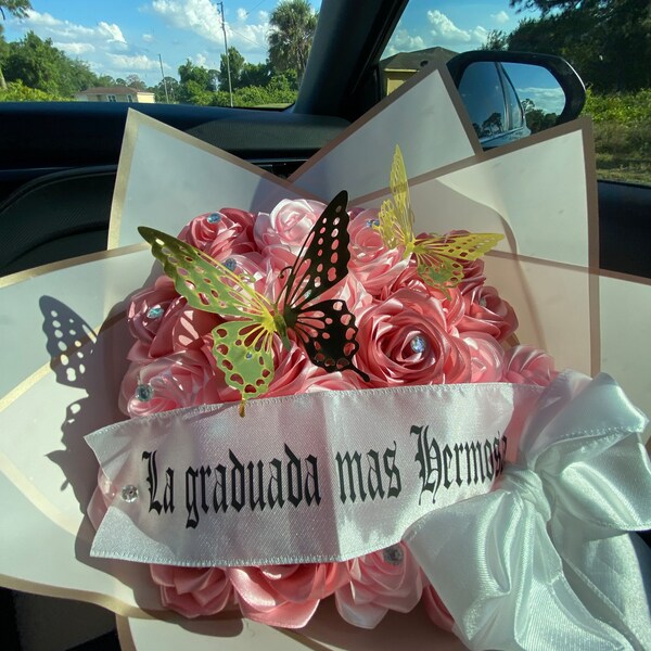 Personalized Bow Ribbon for Ramos Buchones / Satin Ribbon / for Flowers ...