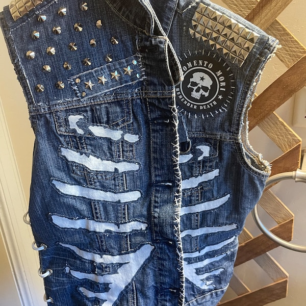 Scarlet Red Denim Battle Jacket (the Forsaken) - Etsy