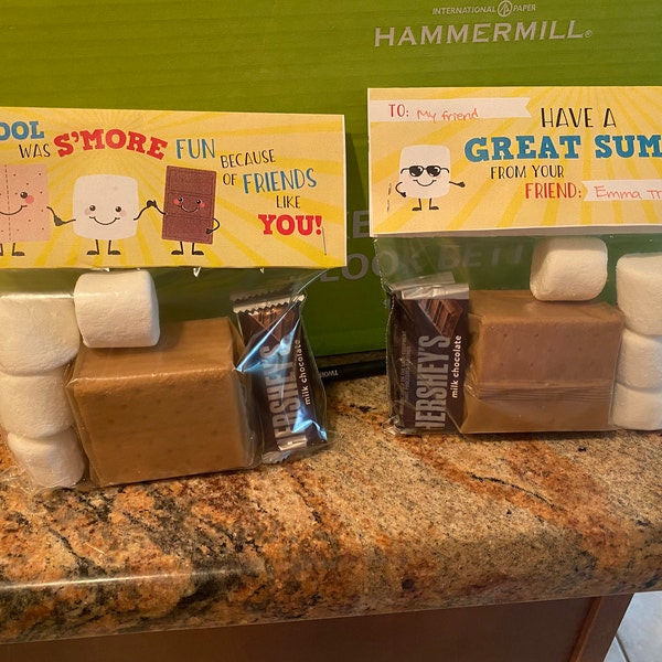 PRINTABLE End Year Gift Tags, Smores Tags, S'mores Favor Tags, Summer ...